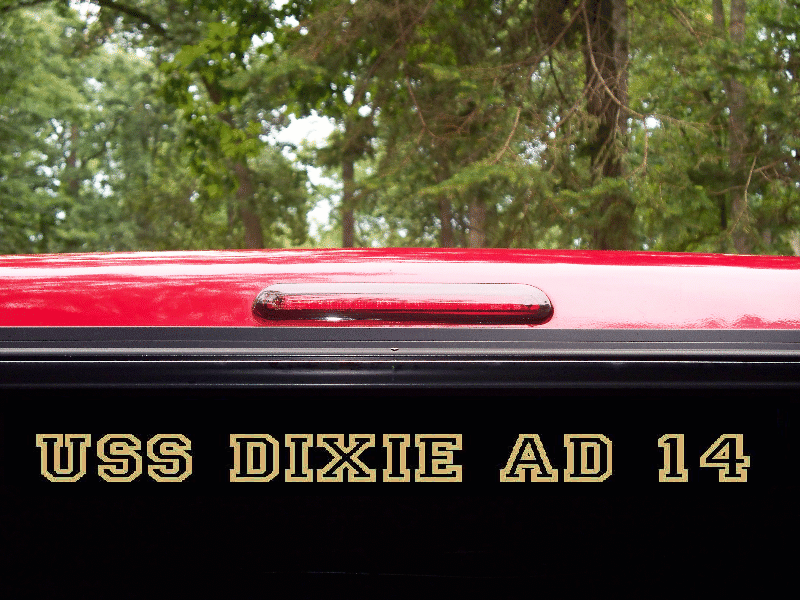 USS DIXIE AD 14 Vinyl Window Decal Single Color Car Truck RV Military