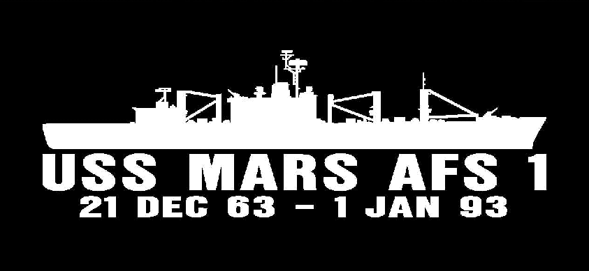 USS MARS AFS 1 Silhouette Vinyl Decal 4" x 12" Dates of Service Car Tr