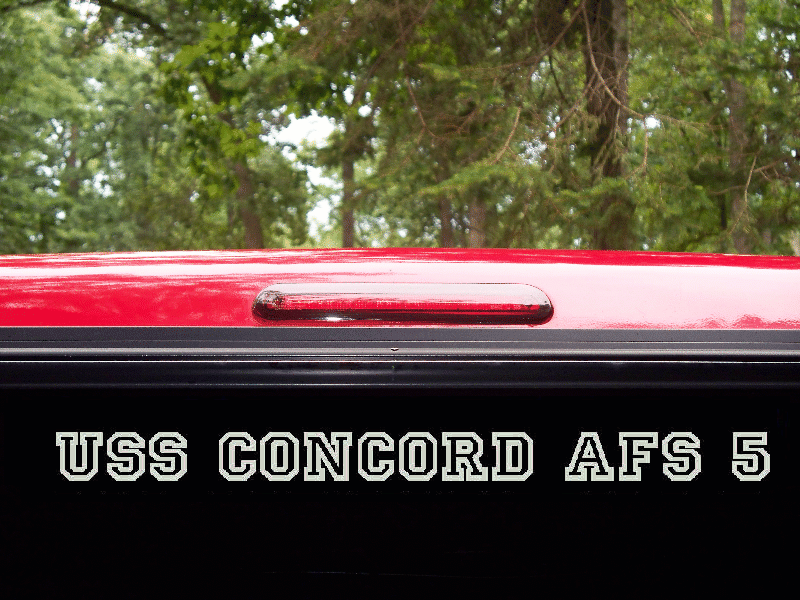 USS CONCORD AFS 5 Vinyl Window Decal Single Color Car Truck RV Militar