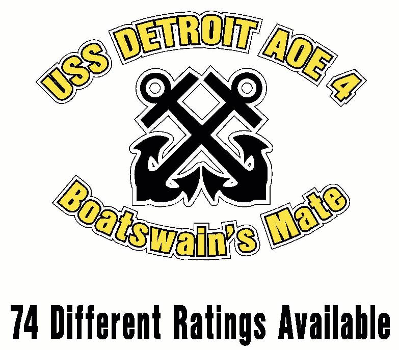 USS DETROIT AOE 4 Rating Decal 11.75" x 8.3" Car Truck RV Military USN