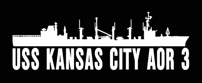USS KANSAS CITY AOR 3 Silhouette Vinyl Decal 4" x 12" Ships Name & Hul