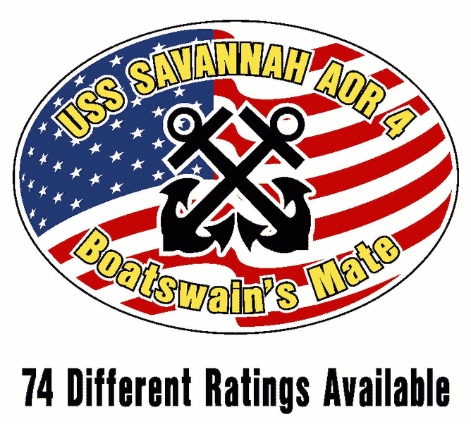 USS SAVANNAH AOR 4 Oval Rating Decal U S Flag 5" x 3.5" Car Truck RV M