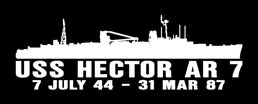 USS HECTOR AR 7 Silhouette Vinyl Decal 4" x 12" Dates of Service Car T