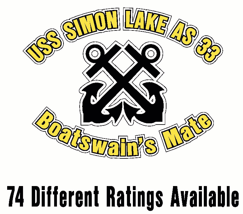 USS SIMON LAKE AS 33 Rating Decal 8.1" x 5.75 Car Truck RV Military US