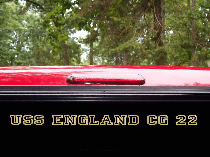 USS ENGLAND CG 22 Vinyl Window Decal Single Color Car Truck RV Militar