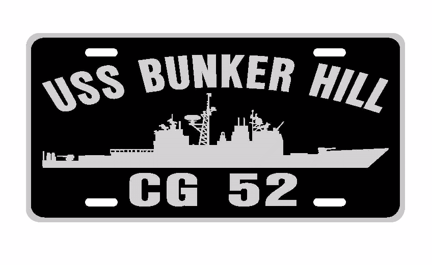 USS BUNKER HILL CG 52 Aluminum License Plate Military USN Car Truck RV