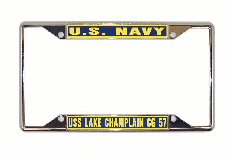 USS LAKE CHAMPLAIN CG 57 License Plate Frame All-State Metal Military