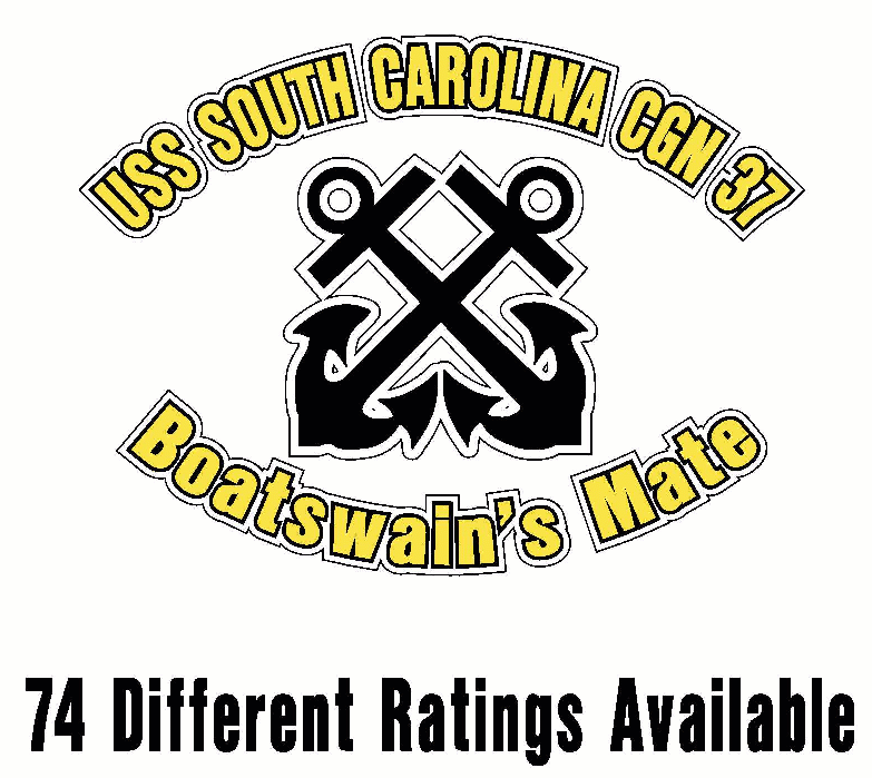 USS SOUTH CAROLINA CGN 37 Rating Decal 5" x 3.5" Car Truck RV Military