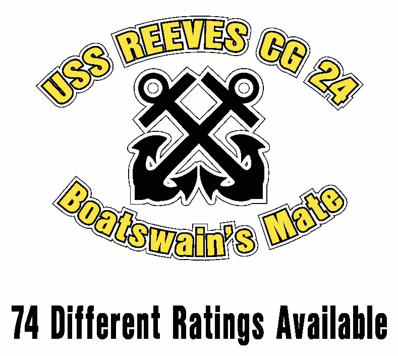 USS REEVES CG 24 Rating Decal 8.1" x 5.75 Car Truck RV Military USN D0