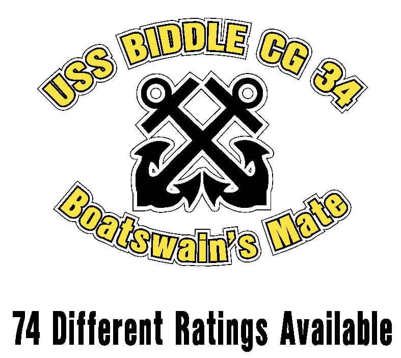 USS BIDDLE CG 34 Rating Decal 16.5" x 11.5" Car Truck RV Military USN