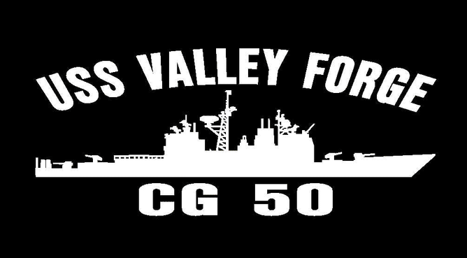 USS VALLEY FORGE CG 50 Vinyl Silhouette Decal 11.75" x 28" Car Truck R