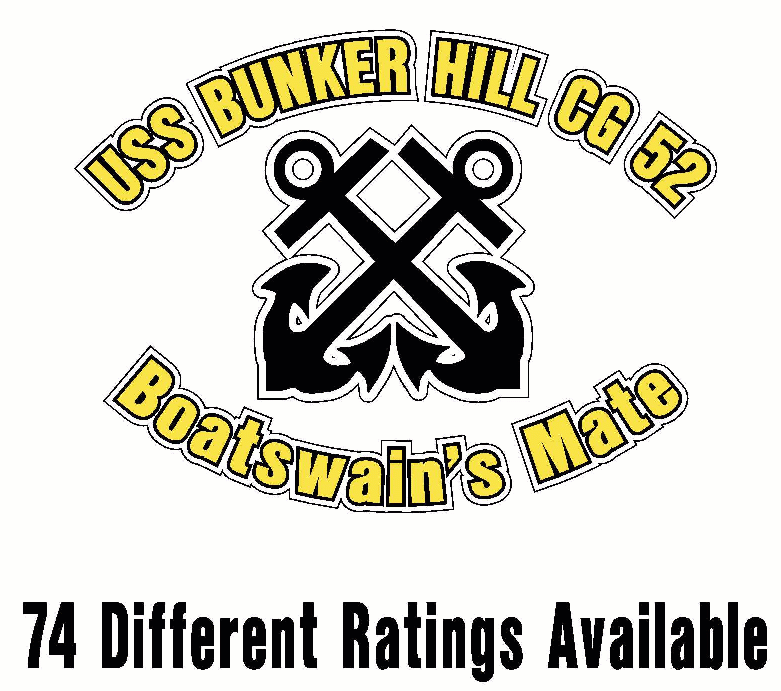 USS BUNKER HILL CG 52 Rating Decal 5" x 3.5" Car Truck RV Military USN