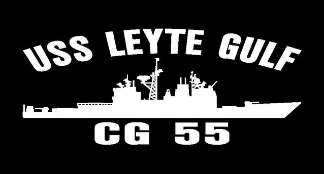 USS LAYTE GULF CG 55 Vinyl Silhouette Decal 11.75" x 28" Car Truck RV