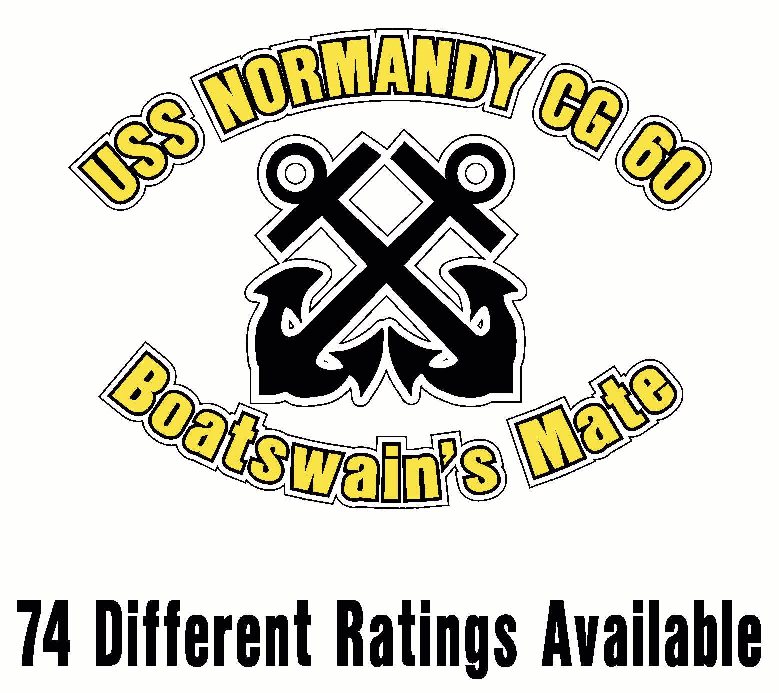 USS NORMANDY CG 60 Rating Decal 16.5" x 11.5" Car Truck RV Military US