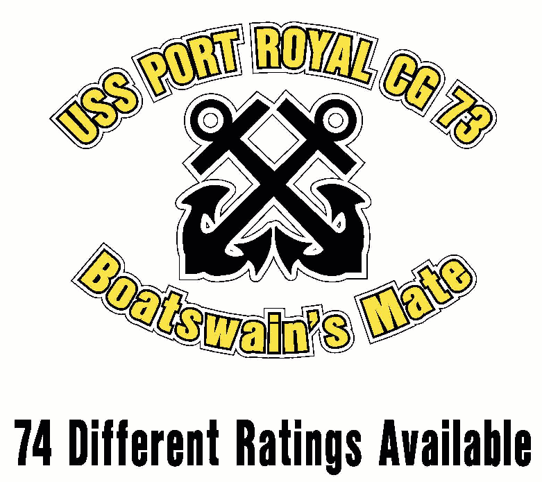 USS PORT ROYAL CG 73 Rating Decal 8.1" x 5.75 Car Truck RV Military US