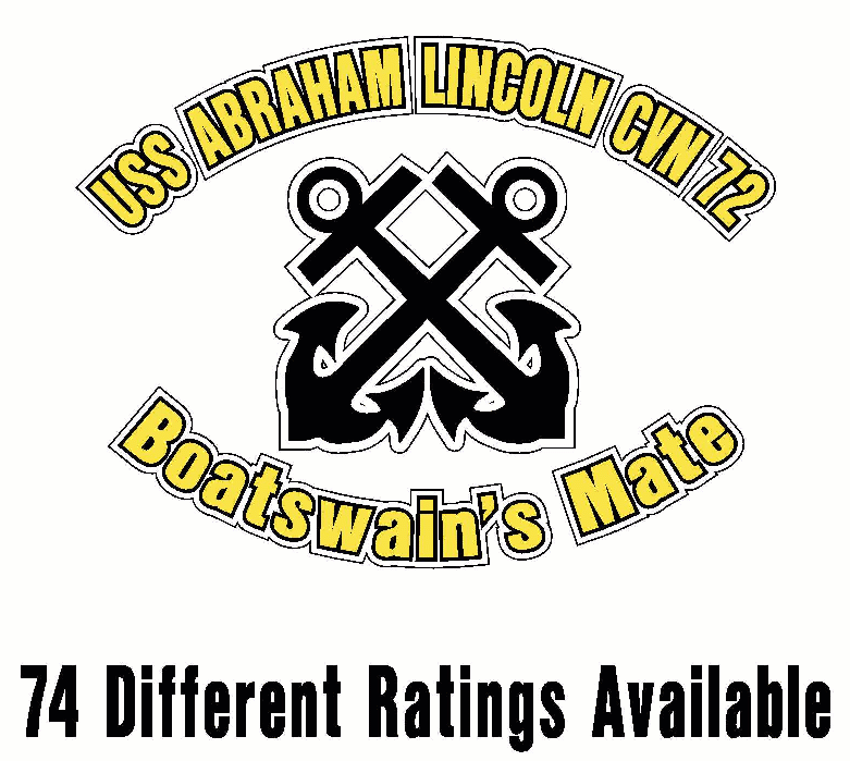 USS ABRAHAM LINCOLN CVN 72 Rating Decal 11.75" x 8.3" Car Truck RV Mil