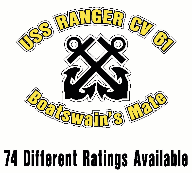 USS RANGER CV 61 Rating Decal 11.75" x 8.3" Car Truck RV Military USN