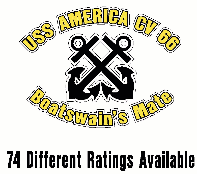 USS AMERICA CV 66 Rating Decal 8.1" x 5.75 Car Truck RV Military USN D