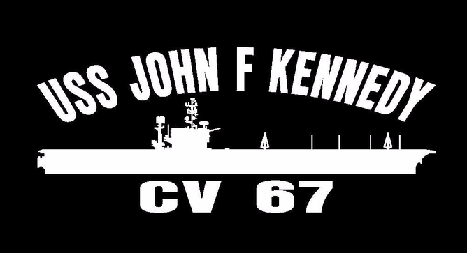 USS JOHN F KENNEDY CV 67 Vinyl Silhouette Decal 11.75" x 28" Car Truck