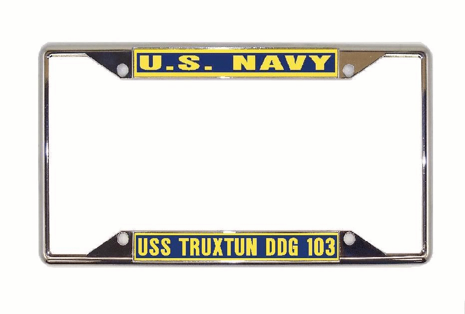 USS TRUXTUN DDG 103 License Plate Frame All-State Metal Military USN P