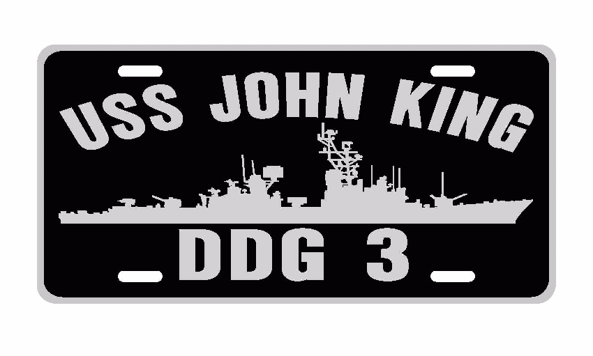 USS JOHN KING DDG 3 Aluminum License Plate Military USN Car Truck RV P