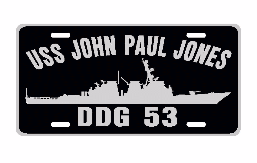 USS JOHN PAUL DDG 53 Aluminum License Plate Military USN Car Truck RV