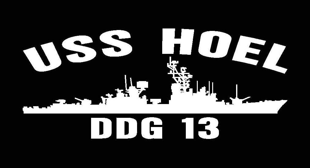 USS HOEL DDG 13 Vinyl Silhouette Decal 4.75" x 11.5" Car Truck RV Mili