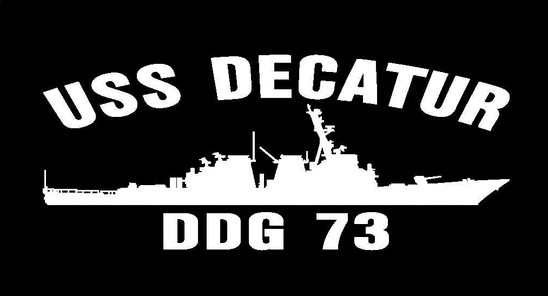 USS DECATUR DDG 73 Vinyl Silhouette Decal 6.5" x 15.75" Car Truck RV M