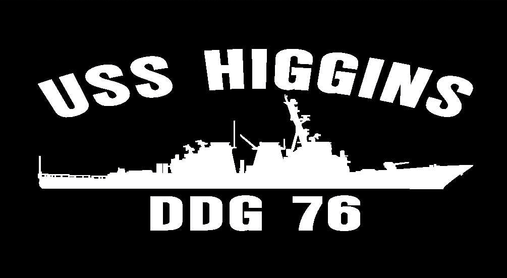 USS HIGGINS DDG 76 Vinyl Silhouette Decal 6.5" x 15.75" Car Truck RV M