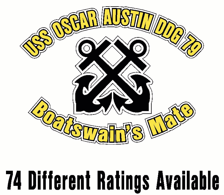 USS OSCAR AUSTIN DDG 79 Rating Decal 5" x 3.5" Car Truck RV Military U