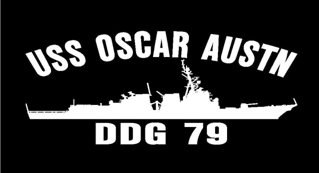 USS OSCAR AUSTIN DDG 79 Vinyl Silhouette Decal 4.75" x 11.5" Car Truck