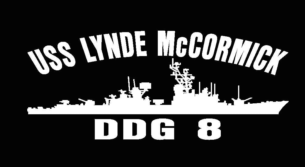 USS LYNDE McCORMICK DDG 8 Vinyl Silhouette Decal 11.75" x 28" Car Truc