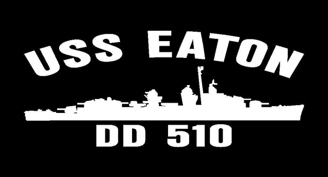 USS EATON DD 510 Vinyl Silhouette Decal 6.5" x 15.75" Car Truck RV Mil