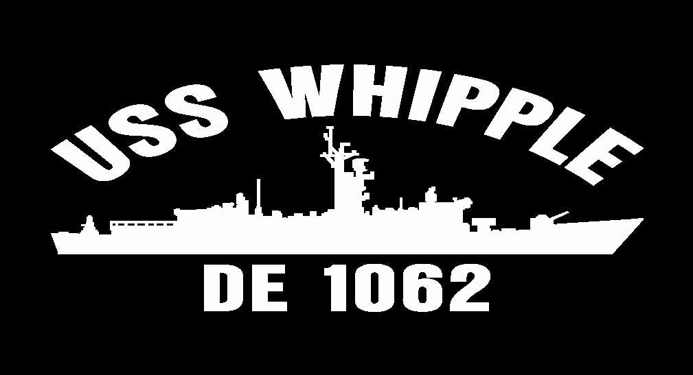 USS WHIPPLE DE 1062 Vinyl Silhouette Decal 11.75" x 28" Car Truck RV M