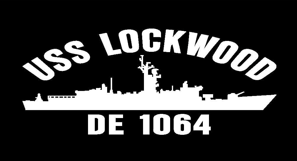 USS LOCKWOOD DE 1064 Vinyl Silhouette Decal 11.75" x 28" Car Truck RV