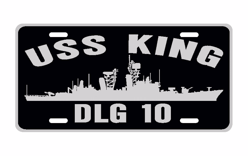 USS KING DLG 10 Aluminum License Plate Military USN Car Truck RV P001