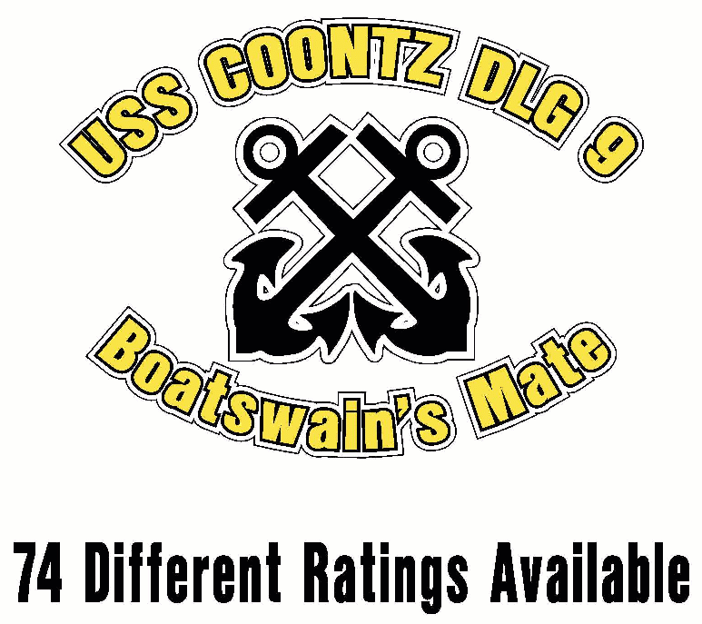 USS COONTZ DLG 9 Rating Decal 16.5" x 11.5" Car Truck RV Military USN