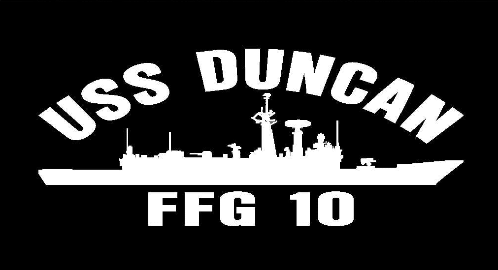 USS DUNCAN FFG 10 Vinyl Silhouette Decal 4.75" x 11.5" Car Truck RV Mi