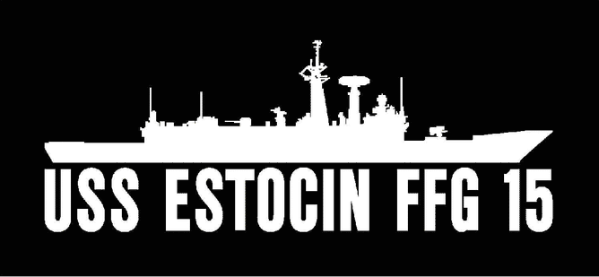 USS ESTOCIN FFG 15 Silhouette 1 Vinyl Decal Ships Name & Hull #, Car T