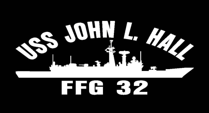 USS JOHN L HALL FFG 32 Vinyl Silhouette Decal 6.5" x 15.75" Car Truck