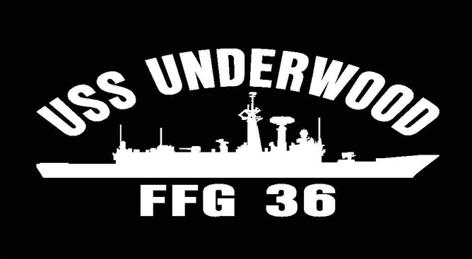 USS UNDERWOOD FFG 36 Vinyl Silhouette Decal 4.75" x 11.5" Car Truck RV