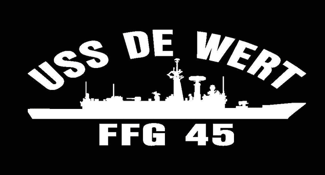 USS DE WERT FFG 45 Vinyl Silhouette Decal 11.75" x 28" Car Truck RV Mi