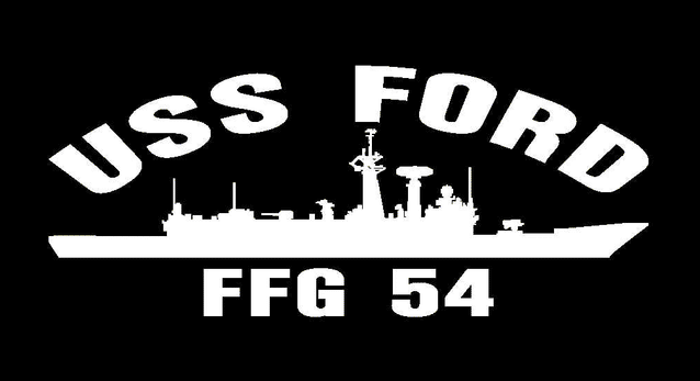 USS FORD FFG 54 Vinyl Silhouette Decal 11.75" x 28" Car Truck RV Milit