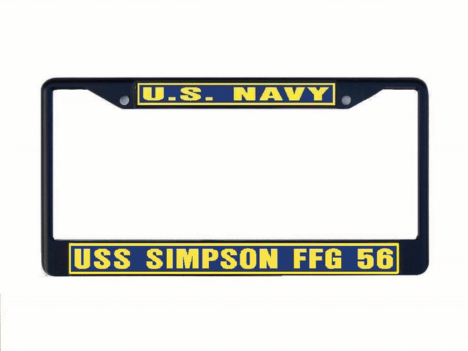 USS SIMPSON FFG 56 License Plate Frame Metal or Plastic Military USN P