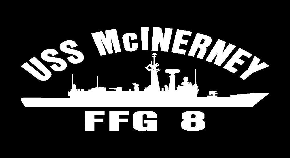 USS McINERNEY FFG 8 Vinyl Silhouette Decal 11.75" x 28" Car Truck RV M