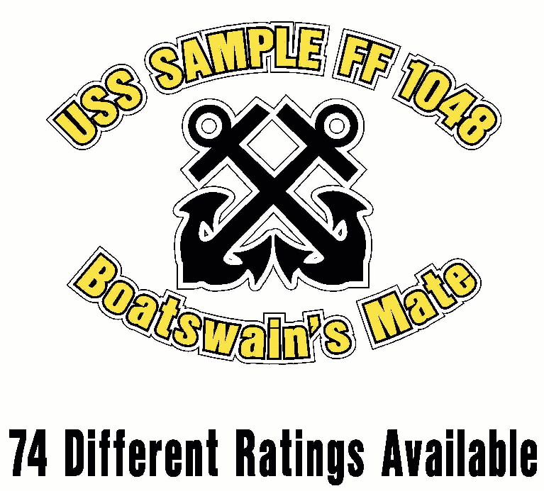 USS SAMPLE FF 1048 Rating Decal 16.5" x 11.5" Car Truck RV Military US