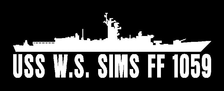 USS W S SIMS FF 1059 Silhouette 1 Vinyl Decal Ships Name & Hull #, Car