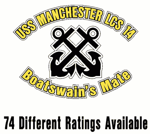 USS MANCHESTER LCS 14 Rating Decal 16.5" x 11.5" Car Truck RV Military