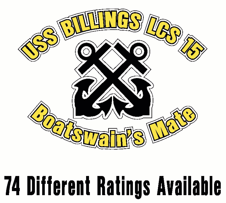 USS BILLINGS LCS 15 Rating Decal 8.1" x 5.75 Car Truck RV Military USN
