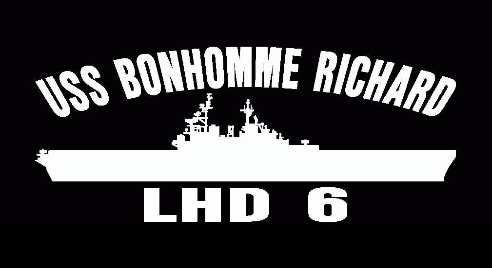 USS BONHOMME RICHARD LHD 6 Vinyl Silhouette Decal 4.75" x 11.5" Car Tr